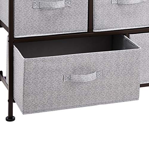 Amazon Basics Extra Wide Fabric 5-Drawer Storage Organizer Unit for Closet, Bronze