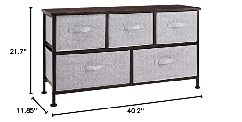 Amazon Basics Extra Wide Fabric 5-Drawer Storage Organizer Unit for Closet, Bronze