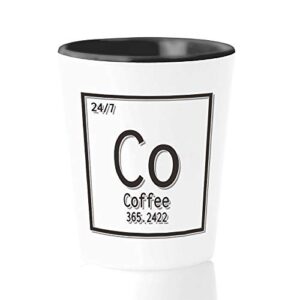 caffeine shot glass -chemistry co coffee – a funny quotes shot glass, a funny shot glass present for teacher, chemistry teacher, periodic table of elements, a lab tech presents