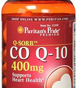 Puritans Pride Q-Sorb CoQ10 Softgel, 400 Mg, 120 Count