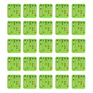 Regal Games - Finger-Tip Shutter Slide Bingo Cards - 25 Pack - Green - Perfect for Large Groups, Bulk Purchasing