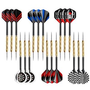 Accmor Steel Tip Darts, Professional Metal Darts, Darts Metal Tip Set, Metal Darts for Dartboard,18 pcs