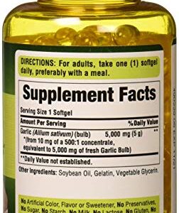 Puritans Pride Garlic Oil, 5000 Mg, 250 Count