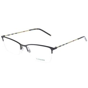 burberry be 1278 1012 matte brown metal semi-rimless eyeglasses 53mm