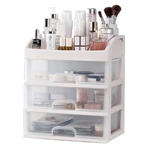 ptbszcwy makeup organizer with 3 drawers, cosmetic display cases, makeup storage box (3 drawers)