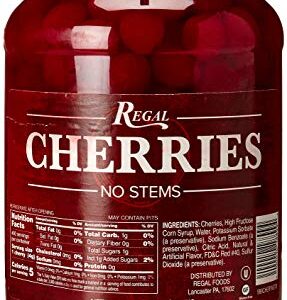 Regal Maraschino Cherries Without Stems - 1 Gallon