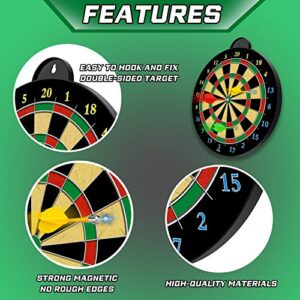 Magnetic Dart Board - 12pcs Magnetic Darts (Red Green Yellow) - Excellent Indoor Game and Party Games - Magnetic Dart Board Toys Gifts for 5 6 7 8 9 10 11 12 Year Old Boy Kids