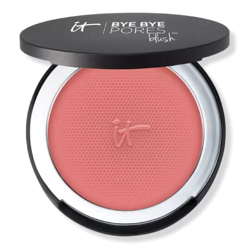 IT Cosmetics Bye Bye Pores Blush, Naturally Pretty - Sheer, Buildable Color - Diffuses the Look of Pores & Imperfections - With Silk, Hydrolyzed Collagen, Peptides & Antioxidants - 0.192 oz