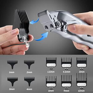 Ufree Professional Hair Clippers + Trimmer Kit, Cordless Barber Clippers T Liner Trimmer Haircut Kit, Beard Grooming Shaving Kit for Men, Shaver for Men, Fade Clippers for Hair Cutting Kit (Silver)