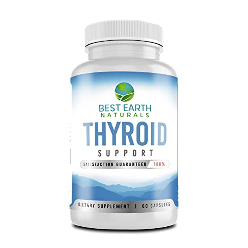 Thyroid Supplement to Promote Thyroid Function with Thyroid Support Vitamins, Vitamin B-12, Iodine, Magnesium, Zinc, Selenium, Manganese, L-Tyrosine, Bladderwrack, Cayenne, Kelp & More 60 Count