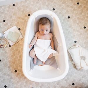 Regalo Baby Basics 3-in-1 Grow with Me Bath Tub, Adjustable As Your Baby Grows, Includes Foam Padded Air Mesh Sling, Drying Hook,