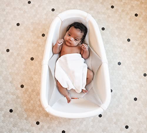 Regalo Baby Basics 3-in-1 Grow with Me Bath Tub, Adjustable As Your Baby Grows, Includes Foam Padded Air Mesh Sling, Drying Hook,