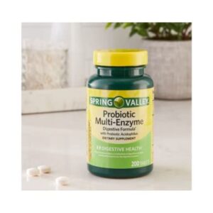 Spring Valley Multi-Enzyme Probiotic 200 Tablets + STS Fridge Magnet.