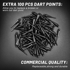 Accmor 12 Pcs Soft Tip Darts, Bar Dart, Plastic Tip Darts Set, Attach Extra 100 Black 2BA Replacement Tips, Soft Tip Darts for Electronic/Plastic Dartboard