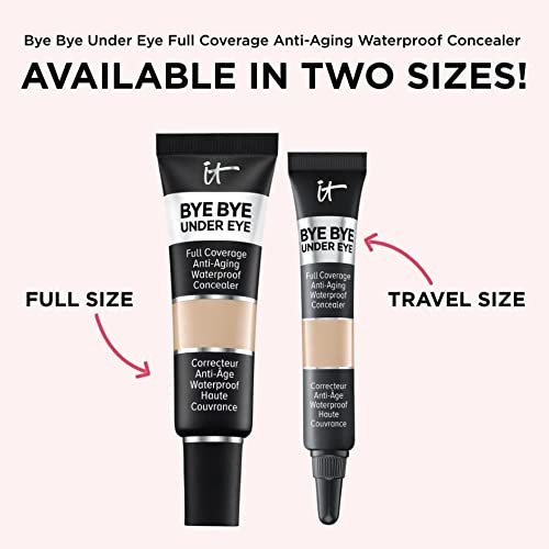 IT Cosmetics Bye Bye Under Eye Full Coverage Concealer - for Dark Circles, Fine Lines, Redness & Discoloration - Waterproof - Anti-Aging - Natural Finish – 20.0 Medium (N), 0.11 fl oz