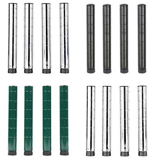 Regal Altair Set of 4 Wire Shelving Posts | Customize Poles Height: 8", 14", 27", 34", 54", 64", 74", 86", 96" and Material: Chrome, Black Epoxy, Green Epoxy, Stainless Steel