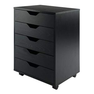 winsome halifax storage/organization, 5 drawer, black