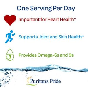 Puritans Pride Triple Omega 3-6-9 Fish, Flax & Borage Oils, Supports Heart Health and Healthy Joints, 240 ct