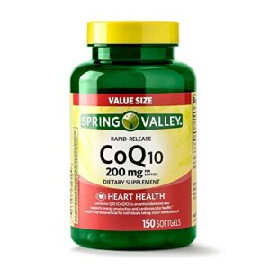 spring valley, coq10, 150 softgels, 200 mg