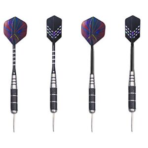 WINSDART Steel Tip Darts Set 12 Pack 22 Grams with Nonslip Iron Barrel Aluminum Dart Shafts 2 Style Flights and Darts Sharpener, Gift Box