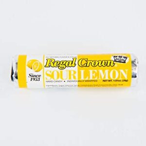 Regal Crown Sour Lemon Hard Candy Rolls | Old Fashioned Sour Lemon Candy | Traditional Lemon Candy Brought To You By Iconic Candy | 24 Count