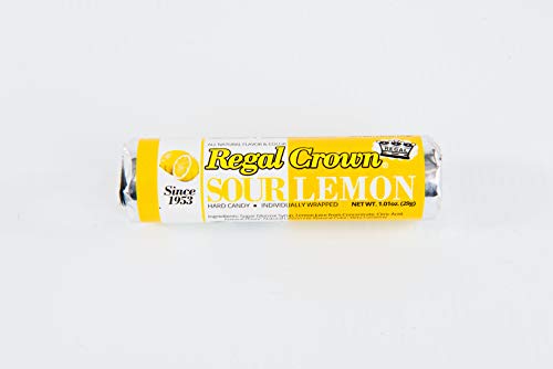 Regal Crown Sour Lemon Hard Candy Rolls | Old Fashioned Sour Lemon Candy | Traditional Lemon Candy Brought To You By Iconic Candy | 24 Count