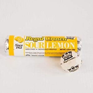 Regal Crown Sour Lemon Hard Candy Rolls | Old Fashioned Sour Lemon Candy | Traditional Lemon Candy Brought To You By Iconic Candy | 24 Count