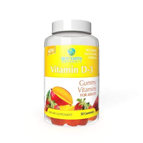 Best Earth Naturals Vitamin D Gummies for Adults - Delicious, Vegetarian, Gluten Free D-3 Gummy Vitamins for Men & Women