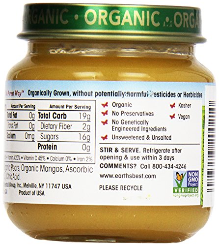 Earth's Best, Strained Pear Mango, 4 oz