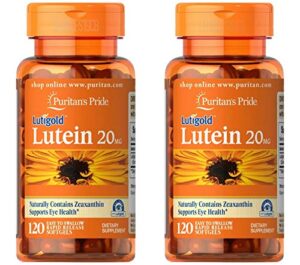 puritan’s pride 2-pack of lutein 20 mg with zeaxanthin-120 softgels (240 total)