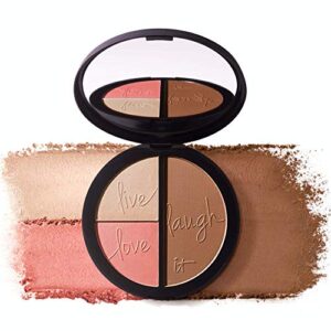 it cosmetics your most beautiful you anti-aging matte bronzer, radiance luminizer & brightening blush palette – with hydrolyzed collagen, silk & peptides