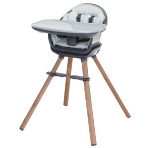 maxi-cosi moa 8-in-1 highchair, machine washable, compact, lightweight design, essential graphite