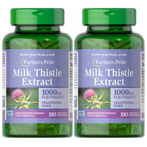 puritan’s pride milk thistle , 180 count (pack of 2)