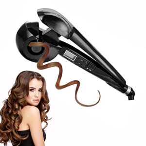 hann® hair curler,lcd pro salon automatic hair curling curler ceramic roller wave machine styler (lcd automatic curler, black)