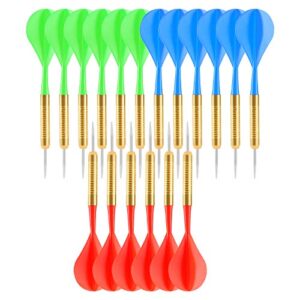 accmor 18 pcs steel tip darts, bar dart, darts metal tip set, metal darts for dartboard