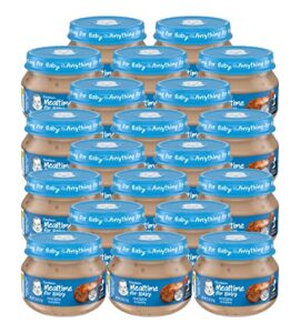 gerber mealtime for baby 2nd foods baby food jar, chicken & gravy, non-gmo pureed baby food with essential nutrients, 2.5-ounce glass jar (pack of 20 jars)