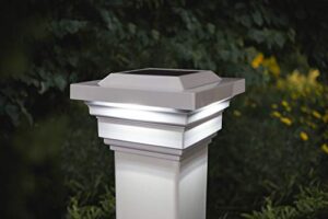 classy caps sl078w pvc regal solar post cap, 4″ x 4″, white