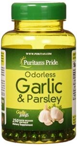 puritans pride odorless garlic & parsley 500 mg / 100 mg, 250 count