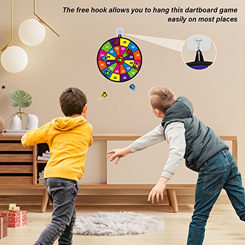 NATGGZ Double Sided Dart Board with 12 Sticky Balls - Excellent Indoor Game and Party Games - Dart Board Toys Gifts for 5 6 7 8 9 10 11 12 Year Old Boy Kids