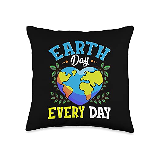 Best Earth Day Tees Earth Every Day Environmentalist Throw Pillow, 16x16, Multicolor