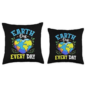 Best Earth Day Tees Earth Every Day Environmentalist Throw Pillow, 16x16, Multicolor