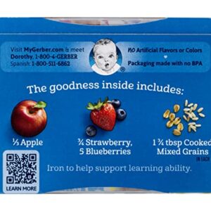 Gerber 2nd Foods Baby Food Tubs, Apple Strawberry Blueberry with Mixed Cereal, 2 - 4 Ounce Tubs Per Pack (Pack of 4)