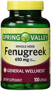 spring valley – fenugreek 610 mg, 100 capsules