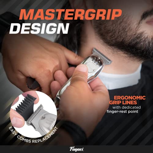 Fagaci Cordless Trimmers for Barbers Extremely Fine Cutting, Close Cut T-Liners Clippers for Men, Edgers T-Blade Trimmer, T-outliner Trimmer, Professional Hair Trimmer, Electric Beard Trimmer for Men