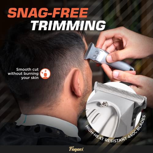 Fagaci Cordless Trimmers for Barbers Extremely Fine Cutting, Close Cut T-Liners Clippers for Men, Edgers T-Blade Trimmer, T-outliner Trimmer, Professional Hair Trimmer, Electric Beard Trimmer for Men