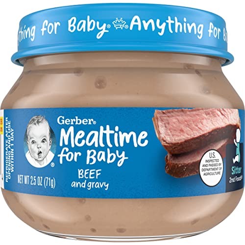 Gerber 2nd Foods: Meats Beef and Gravy, 2.5-Ounce 6 Jars and Chicken & Chicken Gravy, 2.5-Ounce 6 Jars (12 Jars Total)