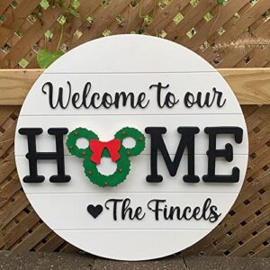 Yealise Door Decoration Welcome Sign Replaceable Festive Funny Cartoon Pattern Seasonal Hanging Ornament