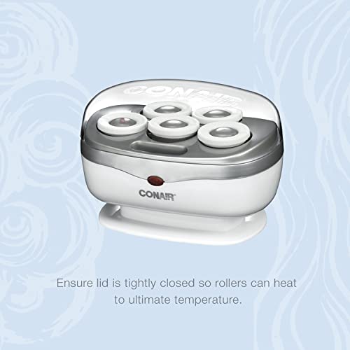 Conair Instant Heat Travel 1.5-Inch Hot Rollers, White, Set of 5