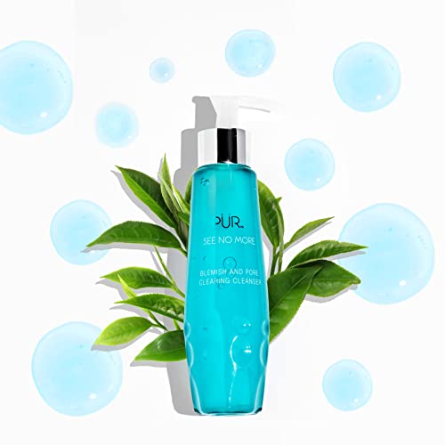 PÜR See No More Deep Pore Facial Cleanser, Sulfate-Free, Blemish-Prone Skin, Refreshes & Cools Skin, Helps Smooth & Diminish Appearance of Blemishes, Lactic & Salicylic Acid