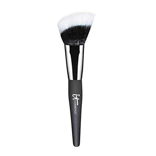 IT Cosmetics Heavenly Luxe Angled Radiance Creme Brush - For Blush & Cream or Liquid Makeup - Airbrushed Finish - Soft, Pro-Hygienic Bristles